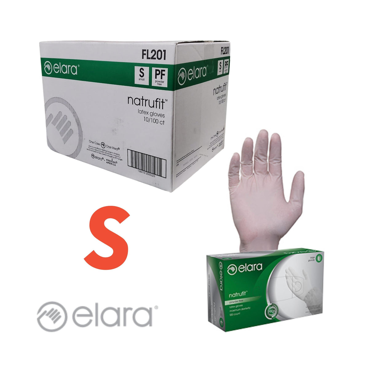 Elara FL201 - Glove - Latex - Small - Powder Free - Natrufit (1000 ...
